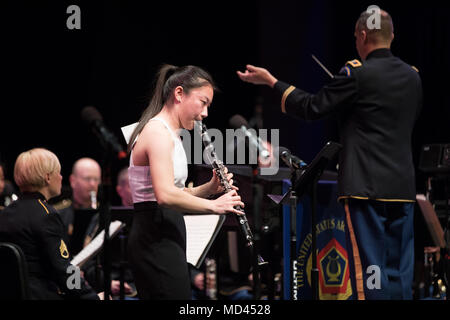 Erika Zhang performs as the featured soloist with The U.S. Army Field ...