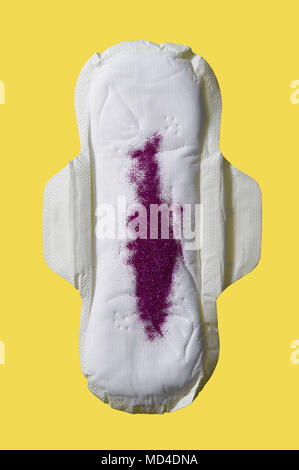 Feminine hygiene pad with blood analogy on white background Stock Photo ...