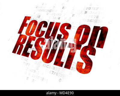Business concept: Focus on RESULTS on Digital Data Paper background ...
