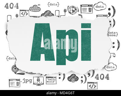 Programming concept: Api on Torn Paper background Stock Photo - Alamy