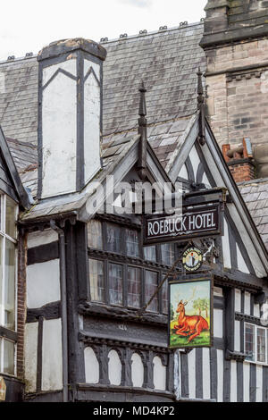 Roebuck hotel, Leek town centre shopping centre in the county of ...