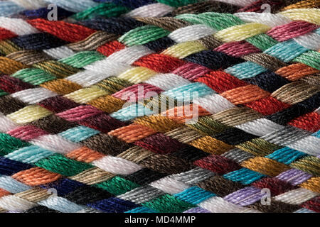 Multicolored cotton threads macro close up Stock Photo - Alamy
