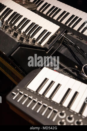 electronic retro piano, old keyboard, musical instrument Stock Photo ...