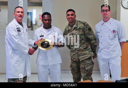 Chief Warrant Officer 5 Jeffery Manninen (left), the command food ...