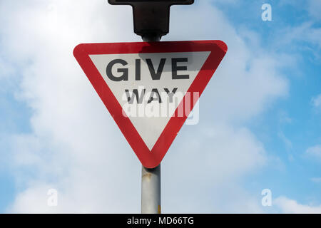 GIVE WAY Road Sign warning advisory English British signs England UK ...