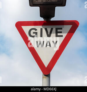 GIVE WAY Road Sign warning advisory English British signs England UK ...