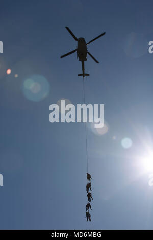 Helicopter Rope Suspension Techniques Masters Course students perform ...