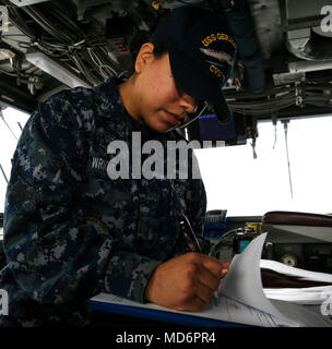 NORFOLK, Va. (Mar. 30, 2018) -- Lt. Cmdr. Jericho Timog, assigned to ...