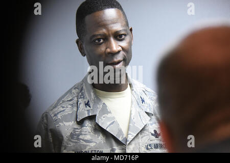 Members of the 50th Civil Engineering Squadron repair a simulated flat ...