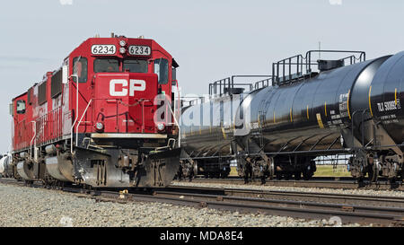 Canadian Pacific Railway locomotives and tanker rail cars, CP main line ...