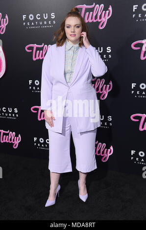 Shannon Purser at the Los Angeles premiere of "Tully" held at the Regal ...