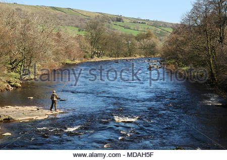 Fishing on the River Tees near Darlington England Stock Photo: 10393036 ...