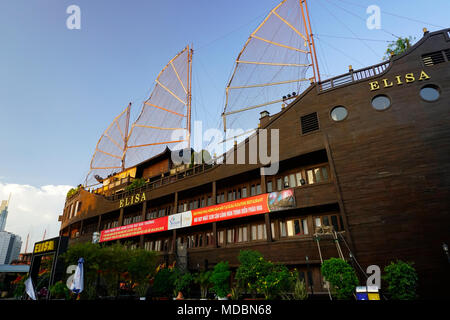 The Elisa floating Restaurant on the Saigon River boats, Ho Chi Minh ...