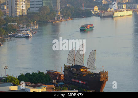 The Elisa floating Restaurant on the Saigon River boats, Ho Chi Minh ...