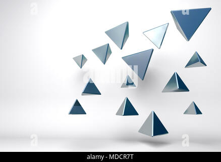 abstract background with group of chrome triangles Stock Photo - Alamy