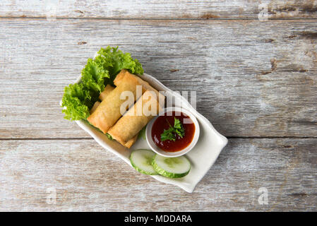 deep fried spring rolls , popia Stock Photo - Alamy