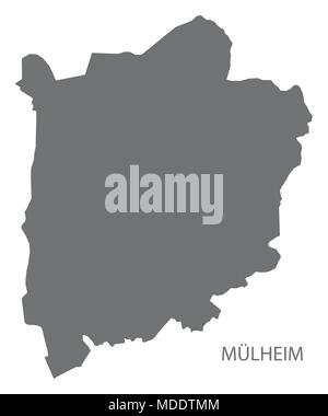 Modern City Map - Mulheim city of Germany with boroughs and titles DE ...
