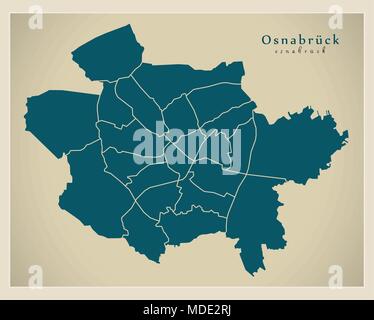 Modern City Map - Osnabruck city of Germany with boroughs and titles DE Stock Vector Image & Art ...