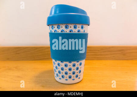 Waitrose reusable or sustainable plastic take away coffee cup or travel ...