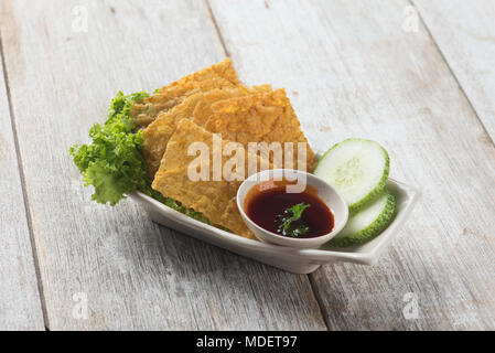 deep fried fucuk tofu sheets Stock Photo - Alamy