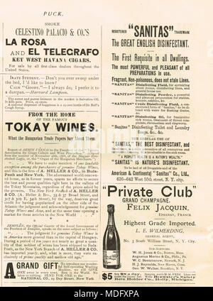 Early American advertising, Puck, 1888 Stock Photo - Alamy