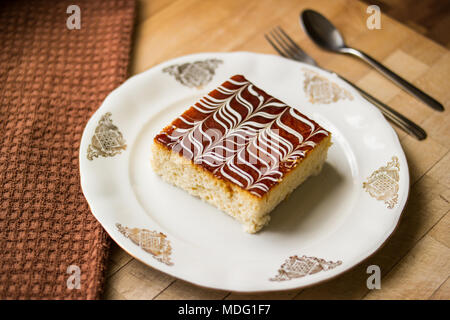 Balkan Dessert Trilece Sponge Cake Pudding made with Three Milk Stock ...