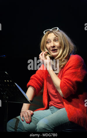 Henin-Beaumont (northern France). Corinne Masiero, an actress, playing ...
