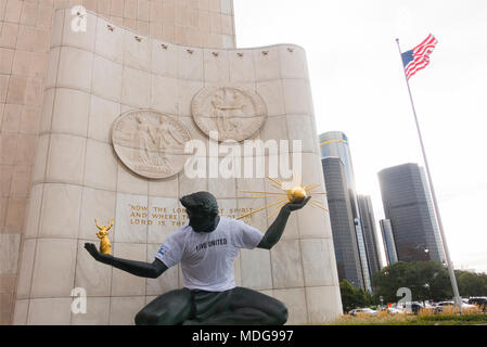 The Spirit of Detroit Sculpture at the Coleman A Young Municiple center ...