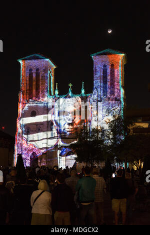 The Saga light show art projection, Cathedral of San Fernando, San ...
