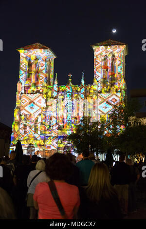 The Saga light show art projection, Cathedral of San Fernando, San ...