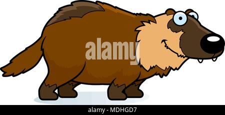 A cartoon illustration of a wolverine smiling and standing Stock Vector ...