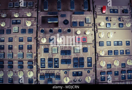 Control panel of the fuel system of an aircraft Stock Photo: 145369770 ...