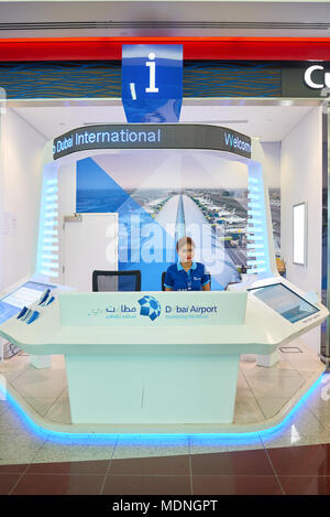 Dubai airport terminal Information desk, Dubai, UAE, United Arab ...