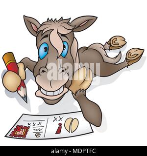 Drawing of a Lying Horse Writing a Postcard Stock Vector Image & Art ...