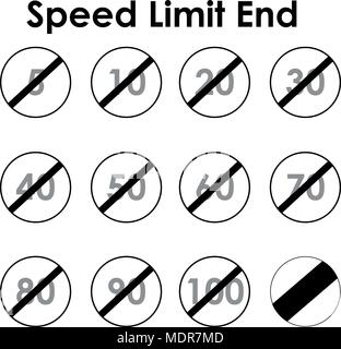 Speed limit 40 round road traffic icon sign flat style design vector illustration isolated on ...