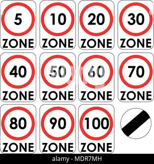 Speed limit 40 round road traffic icon sign flat style design vector illustration isolated on ...
