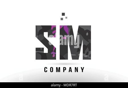 SM S M Purple Letter Logo Design with Creative Liquid Effect Flowing ...