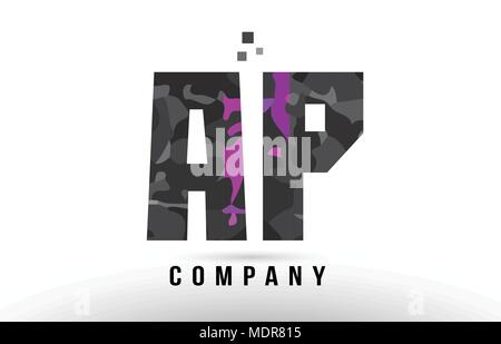 purple black alphabet letter ap a p logo combination design suitable ...