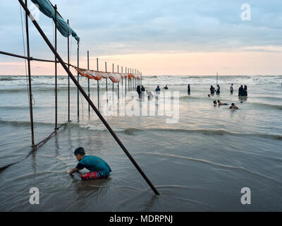 Babolsar, Iran - July 23, 2016 : people enjoy summer holidays on a ...