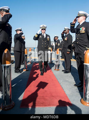 MIDWAY MUSEUM, Calif. (Dec. 01, 2017) CDR Danielle Defant salutes the ...