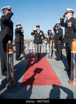 MIDWAY MUSEUM, Calif. (Dec. 01, 2017) CDR Danielle Defant salutes the ...