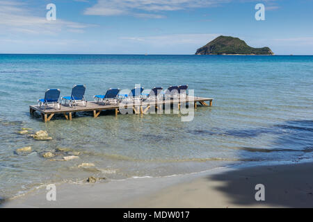 Sunbeds in the water, koukla beach, Zakynthos island, Greece Stock ...