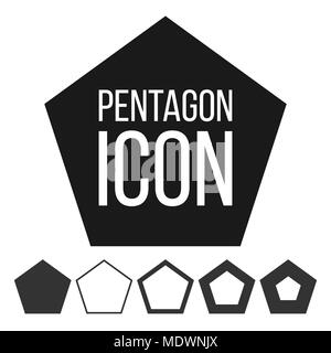 Pentagonal Business Chart. Flat Vector Icon illustration. Simple black ...