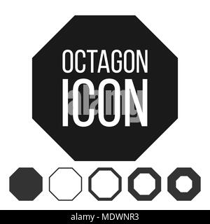 Geometry octagonal eight sided. Polygon octagon shapes. Vector ...