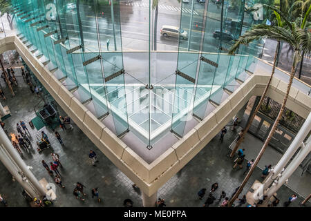 Upper level overview of the Hawaii Convention Center foyer, Waikiki ...