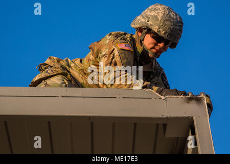 U.S. Army Soldier, Vertical PLT, 643rd ESC, 11th Engineer Battalion ...