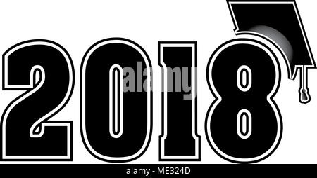 2018 Graduation Logo with Cap Stock Photo - Alamy