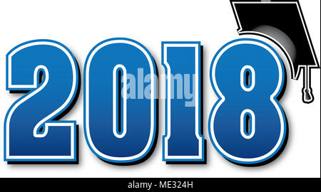 2018 Graduation Logo with Cap Stock Photo - Alamy
