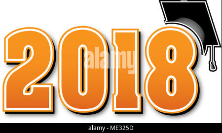 2018 Graduation Logo with Cap Stock Photo - Alamy