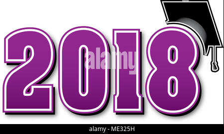 2018 Graduation Logo with Cap Stock Photo - Alamy
